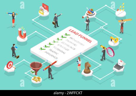 Conversion rate optimization flat isometric vector. Represents infographics of CRO process Stock ...
