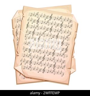 Parchment piece of paper with old music melody, song scrapbook sheet ...