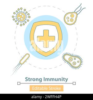Strong Immune System, Protection Against Virus Germs and Bacteria. 3D ...