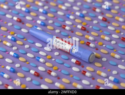 Ozempic injection pen, ideal for visual content related to diet ...