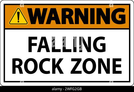 Warning Sign, Falling Rock Zone Stock Vector Image & Art - Alamy