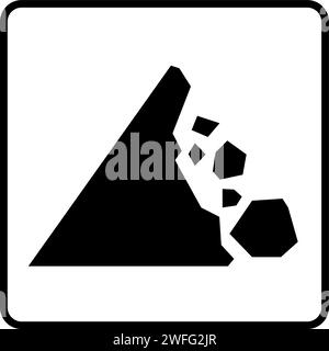 Caution Falling Rocks Sign Stock Vector Image & Art - Alamy