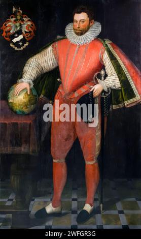 This historical portrait of Sir Francis Drake commemorates the English ...