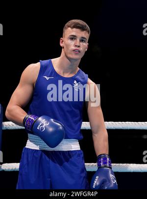 Taylor Bevan in action against Ryszard Lewicki (not pictured) in the ...
