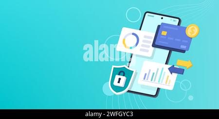 Digital wallet, electronic payments and online banking app on ...