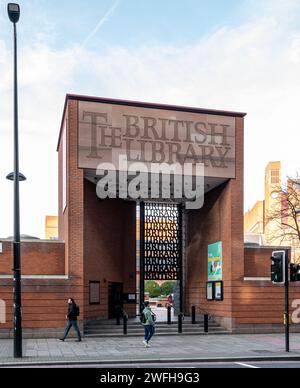 Entrance to the world famous British Library in London Stock Photo - Alamy