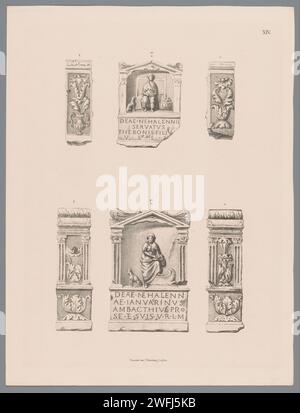 Two Nehalennia altars, pl. X, Tiemen Hooberg, 1843 - 1845 print Two ...