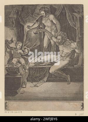 Hercules kills the snakes, Agostino Veneziano, After Giulio Romano ...