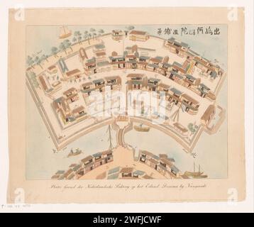 Map of the Dutch Trading post Dejima near Nagasaki, Anonymous, 1824 ...