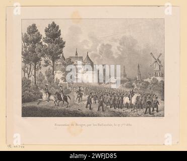 Dutch troops leave Bruges, 1830, Jacques Sturm, 1830 - 1831 print The ...