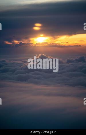 A breathtaking view from a plane's window, capturing the airplane's ...