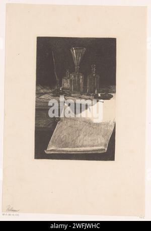 Still life with etching instruments, François Bonvin, 1861 print paper ...