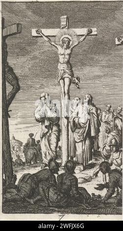 Crucifixion of Christ, Anonymous, After Jan Luyken, 1720 print paper etching the crucifixion of ...