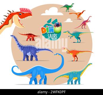 Cartoon Datousaurus dinosaur character, cute dino or kids Jurassic park ...