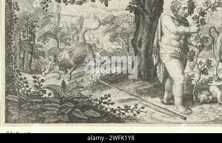 Bacchus en Ampelus, Jacob Matham, after David Vinckboons, 1616 print ...