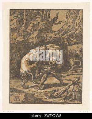 Hercules and the Nemean Lion, Niccolò Vicentino, After Rafaël, 1568 ...