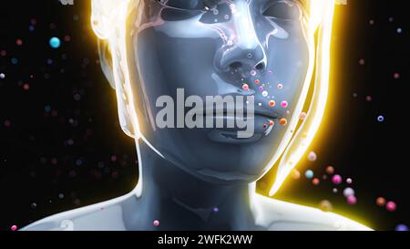 Abstract illustration of a woman and the smell sense Stock Photo - Alamy
