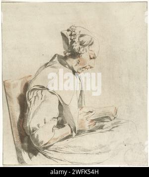 Reading woman, Cornelis Ploos van Amstel, after Jan de Bray, 1736 ...