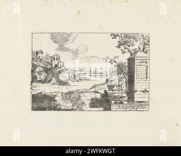 River face with figures at a source. River face with the right in the ...