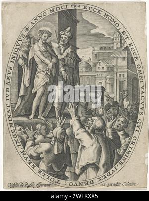 Crucifixion of Christ, Crispijn van de Passe (I), After Joos van Winghe, 1599 print The cross ...