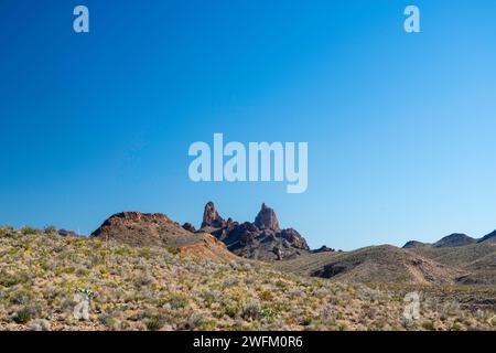 View of the Mule Ear from the Mule Ear Overlook along the Ross Maxwell ...