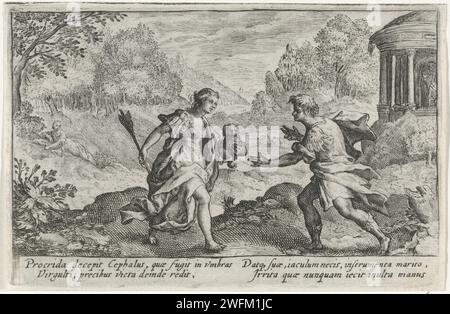 Procris gives Cephalus a dog and a magical spear, Antonio Tempesta ...