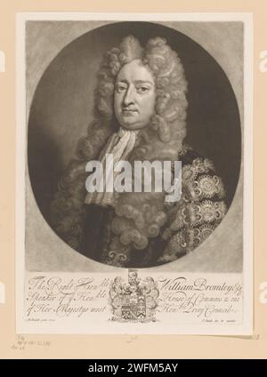Portrait of William Bromley, Text in English in the bottom margin ...