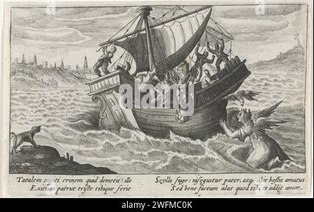 Scylla and Minos, Crispijn van de Passe (I), 1602 - 1607 print Minos ...