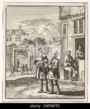 Two students, Jan Luyken, 1712 print Amsterdam paper etching ...