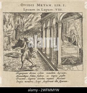 Jupiter changes king Lycaon into a wolf; Ovidii Metam. LIB. I Lycaon in ...
