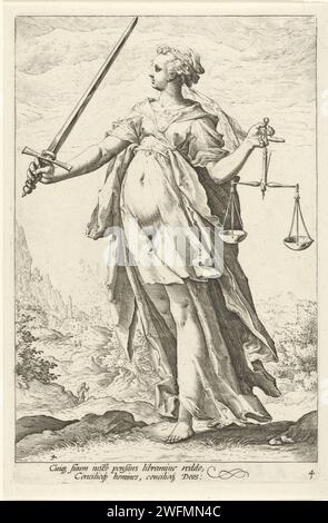 Justice (Justitia), Jacob Matham, after Hendrick Goltzius, 1593 print ...
