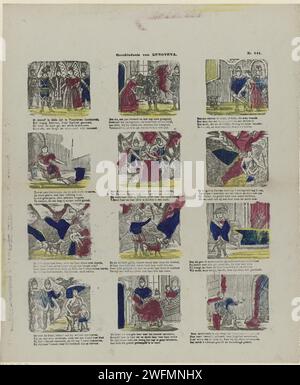 History of Genoveva, 1827 - 1894 print Leaf with 12 performances about ...
