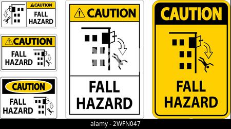 Caution Sign, Fall Hazard Stock Vector Image & Art - Alamy