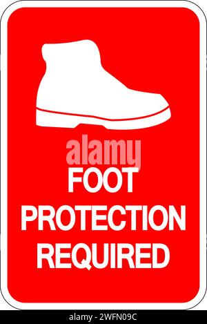 Warning Foot Protection Required Wall Symbol Sign Isolate on ...