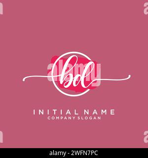 BD Initial handwriting with brush circle logo Stock Vector Image & Art ...