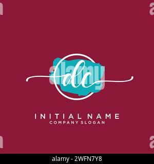 DC Initial handwriting with brush circle logo Stock Vector Image & Art ...