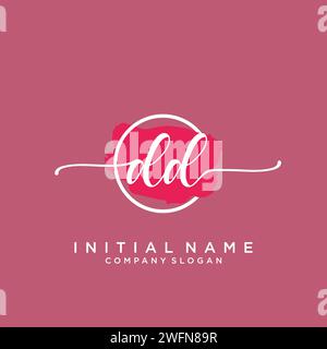 DD Initial handwriting with brush circle logo Stock Vector Image & Art ...