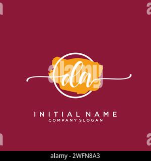 DA Initial handwriting with brush circle logo Stock Vector Image & Art ...