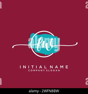 FW Initial handwriting logo with circle Stock Vector Image & Art - Alamy
