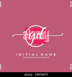 GD Initial handwriting with brush circle logo Stock Vector Image & Art ...