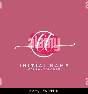 LL Initial handwriting with brush circle logo Stock Vector Image & Art ...