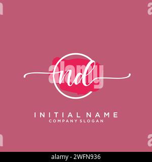 ND Initial handwriting with brush circle logo Stock Vector Image & Art ...
