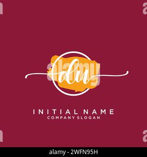 DU Initial handwriting with brush circle logo Stock Vector Image & Art ...