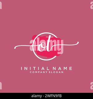 OT Initial handwriting with brush circle logo Stock Vector Image & Art ...