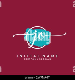 JO Initial handwriting logo with circle Stock Vector Image & Art - Alamy