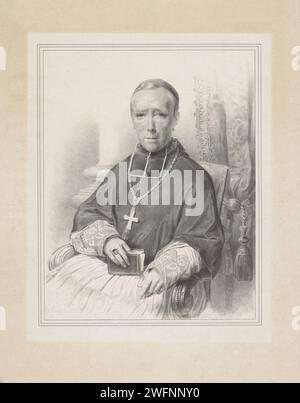 Portrait of Bishop Jacobus Grooff, Henricus Wilhelmus Couwenberg, 1845 ...