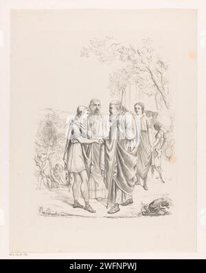 Telemachus visits Nestor on the island of Pylon, Telemachus searches ...