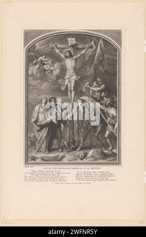 Christ on the Cross, 1756 print Christ hanging on the cross. In the ...