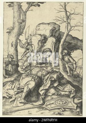 Simson a Delila, Lucas van Leyden, 1512 - 1516 print Delila cuts hair ...