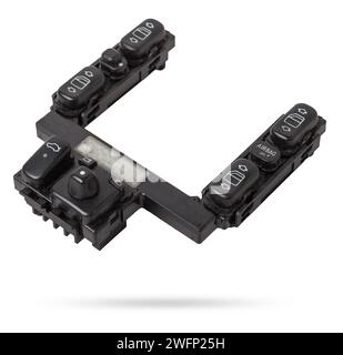 Window master switch control panel isolated on white background. Switch ...